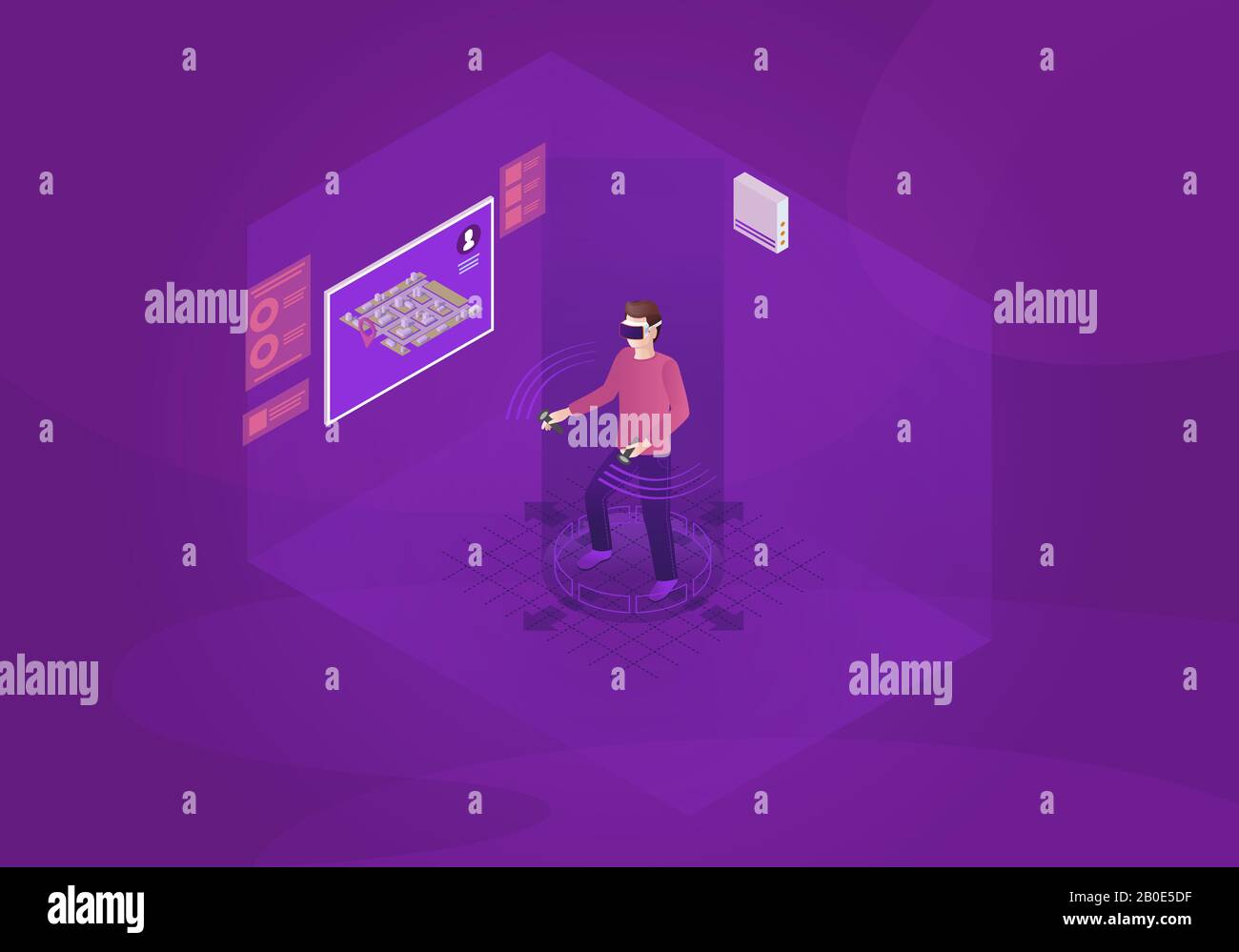 VR game isometric vector illustration Stock Vector Image & Art - Alamy