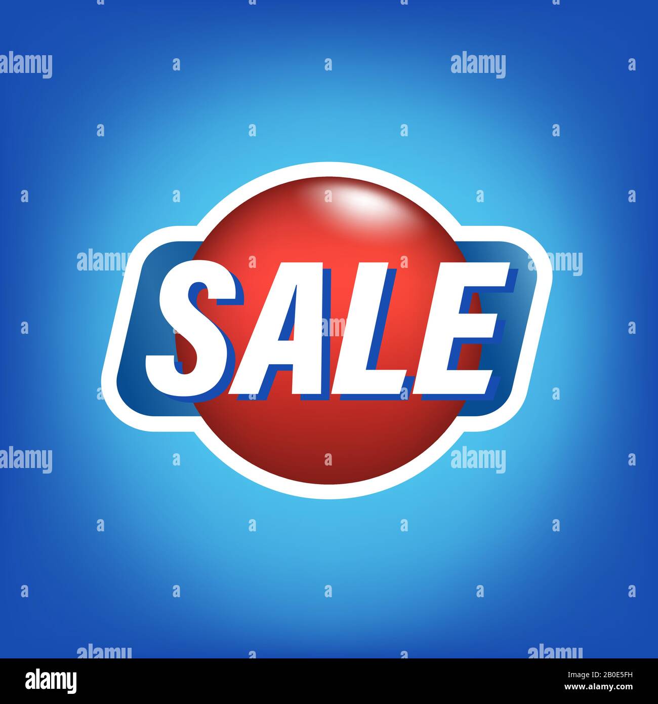 Sale shopping sticker, round red tag with text vector illustration ...
