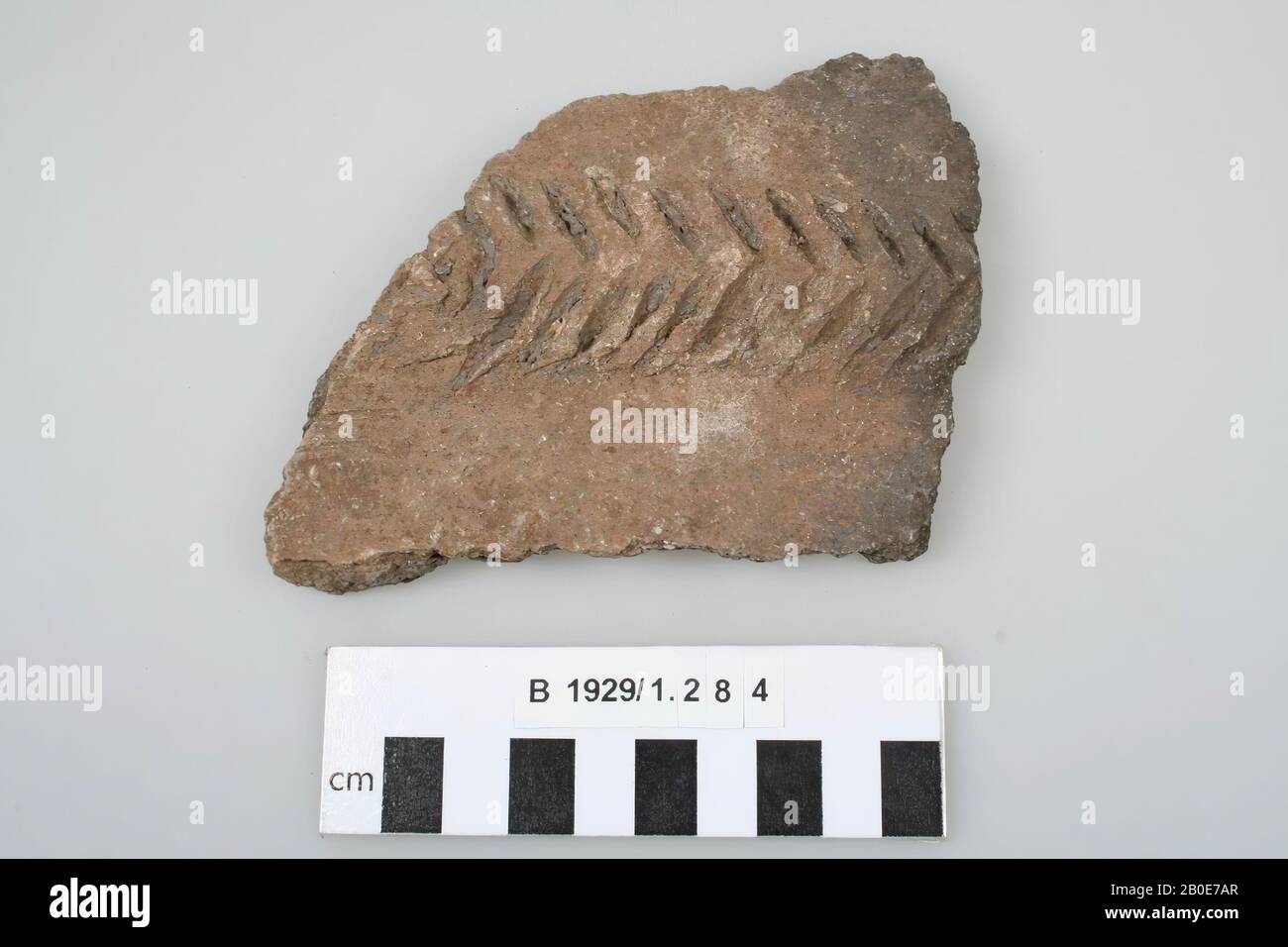 A wall shard with incised decoration, crockery, earthenware, W 12 cm ...