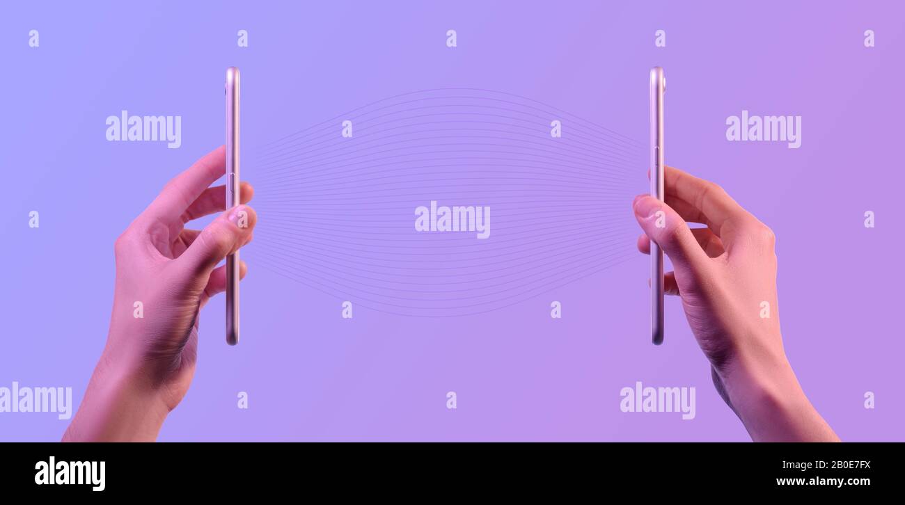 Wireless connection between two phones. Fast speed of data transfer ...