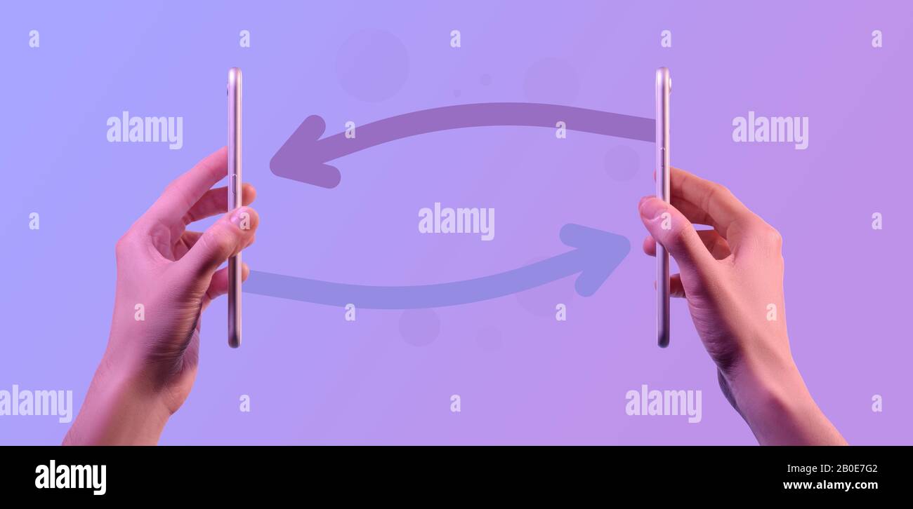 Wireless connection between two phones. Fast speed of data transfer ...