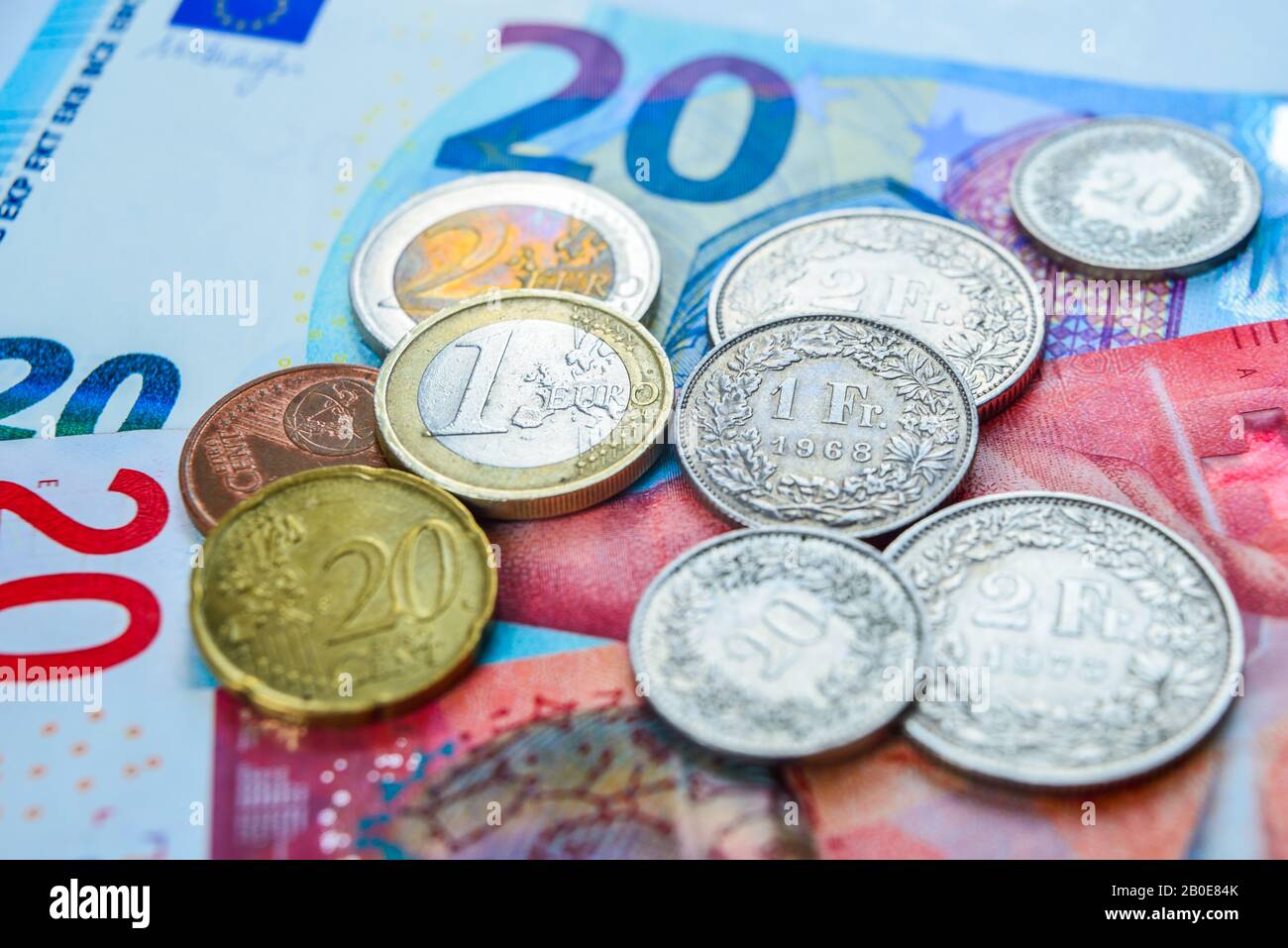 Banknotes swiss francs euro hi-res stock photography and images - Alamy