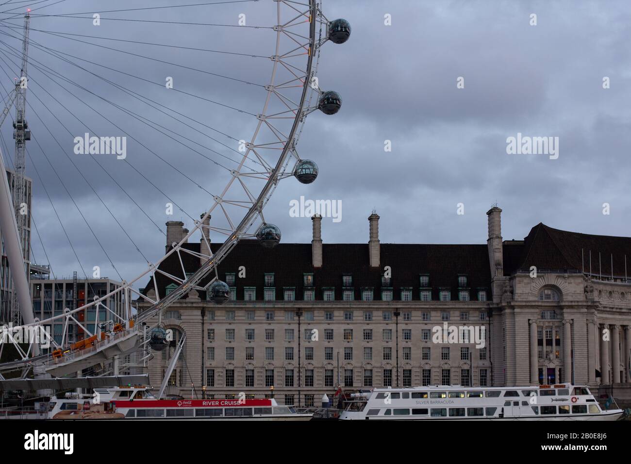 View of London Eye and County Hall Stock Photo - Alamy