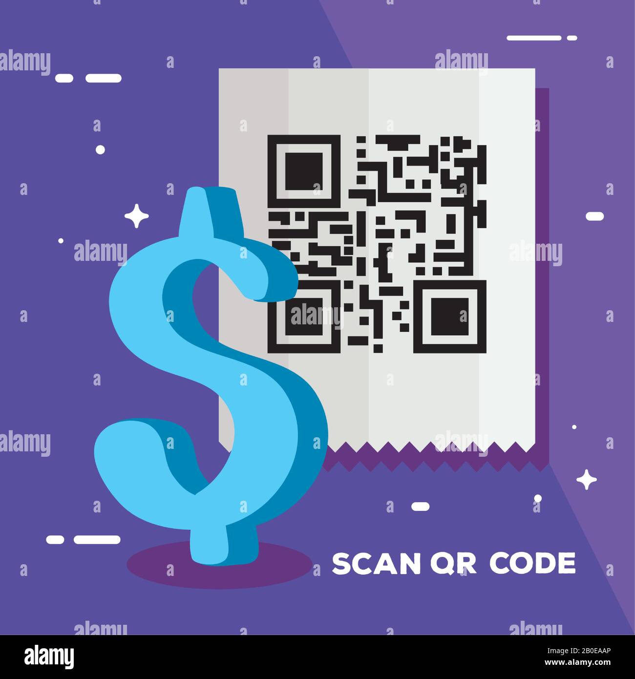 scan qr code with symbol dollar Stock Vector Image & Art - Alamy
