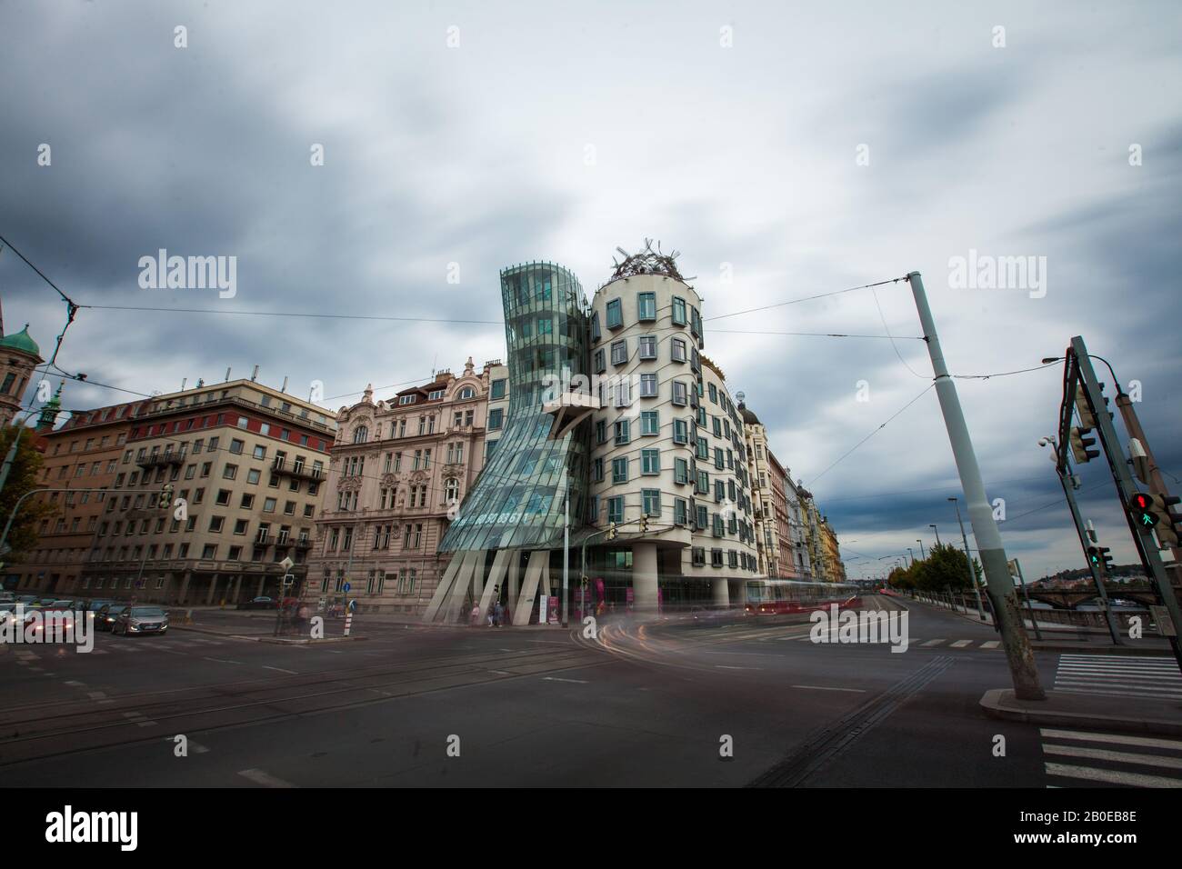 Street view with famous dancing house hi-res stock photography and ...