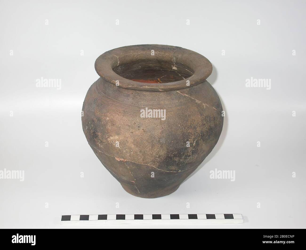 rough-walled cooking pot with horizontal rim, cooking pot, earthenware ...