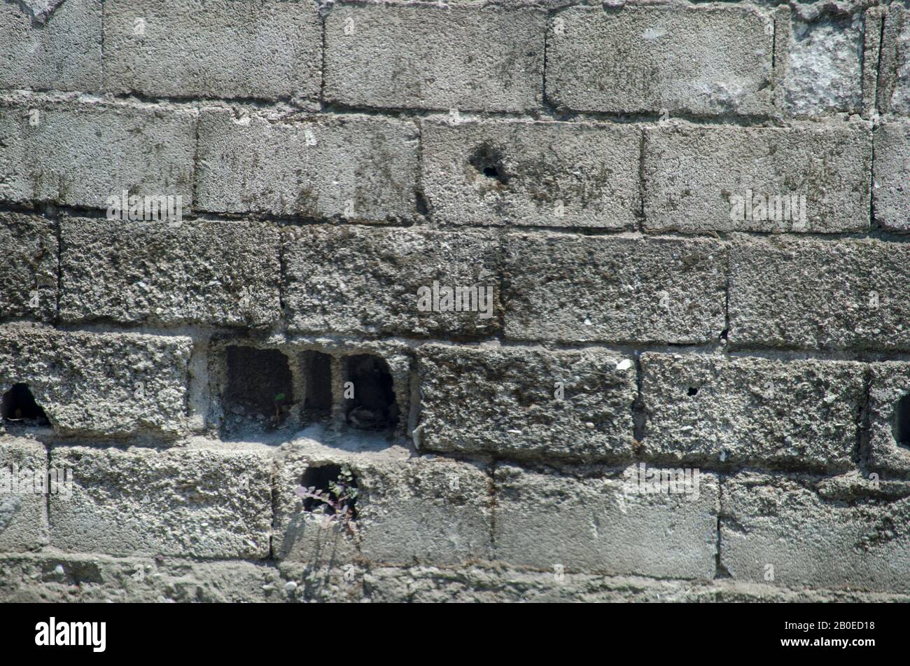 Old Grey Broken Wall Stock Photo - Alamy