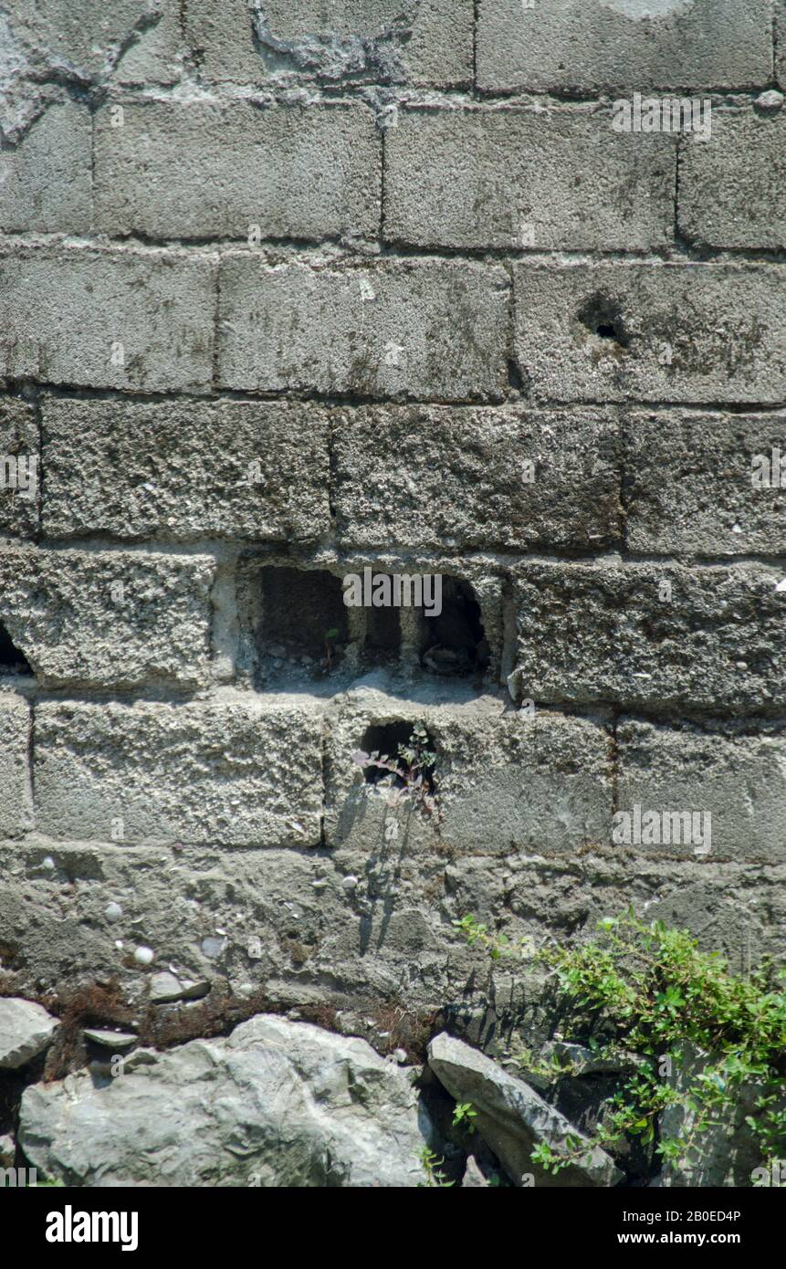 Old Grey Broken Wall Stock Photo - Alamy