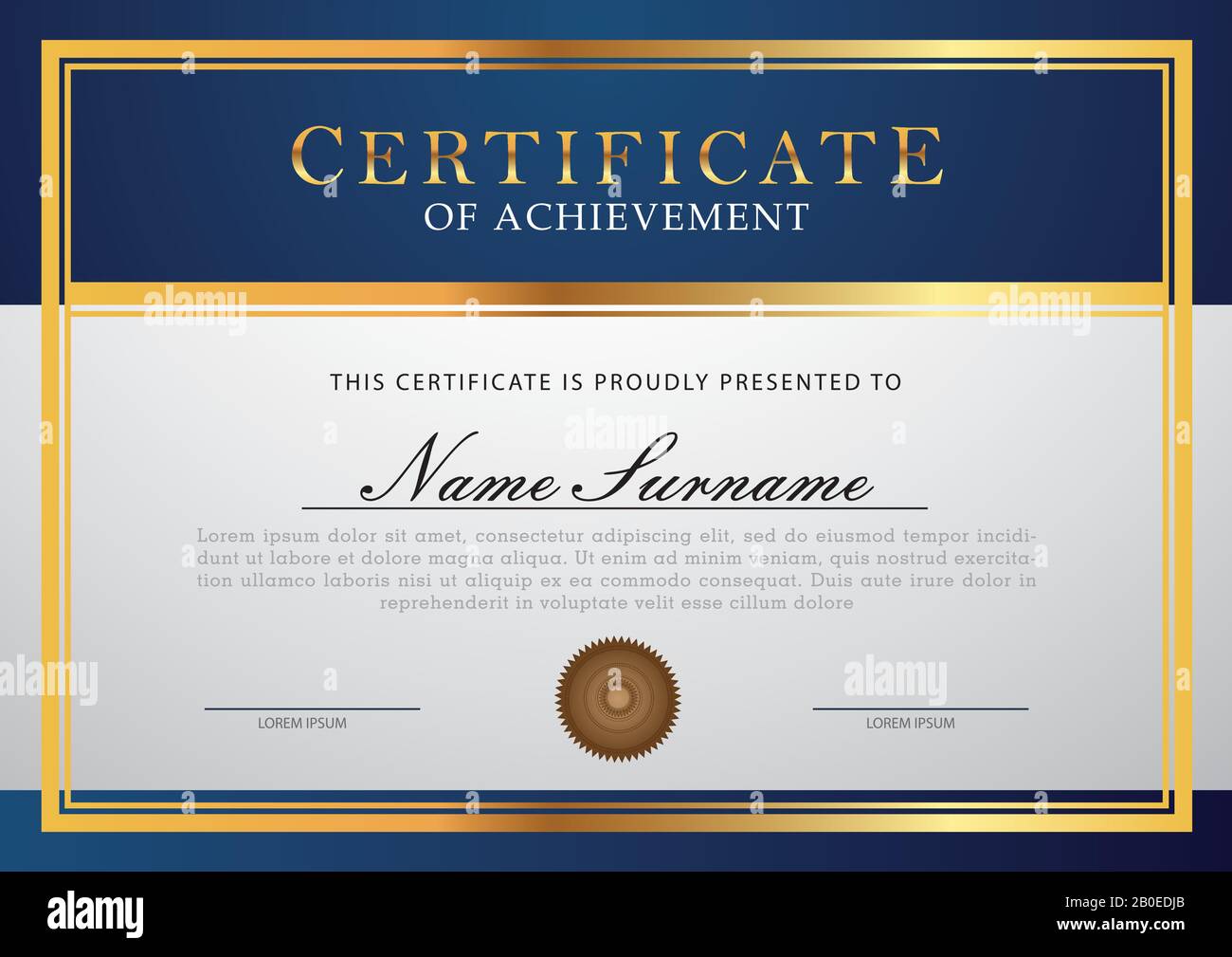 Award certificate completion hi-res stock photography and images - Alamy