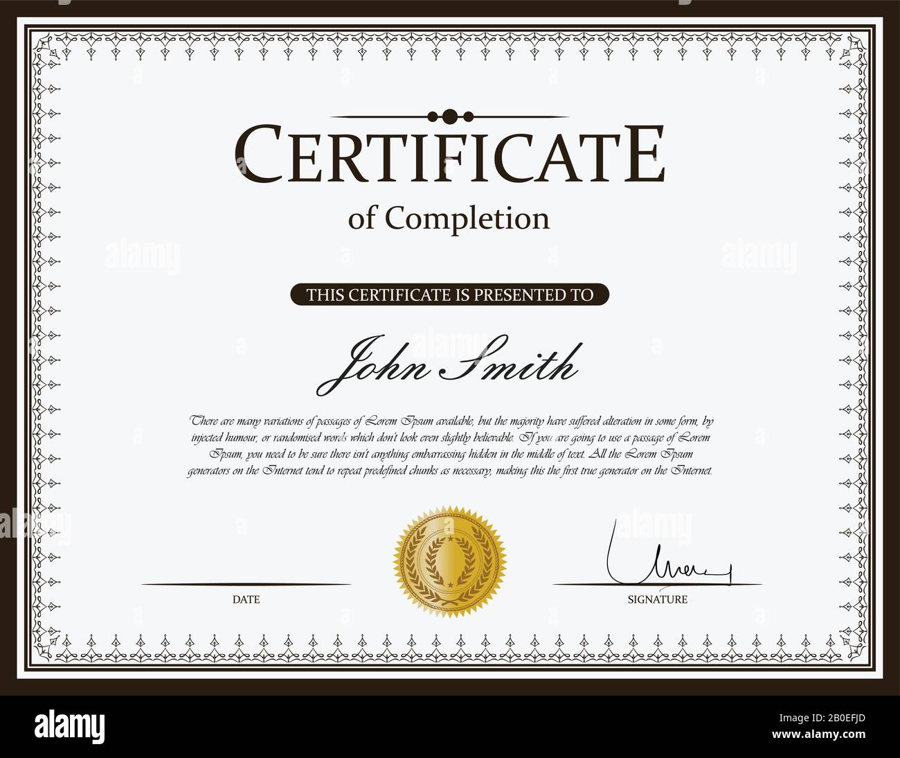 Certificate template with decoration Stock Vector Image & Art - Alamy