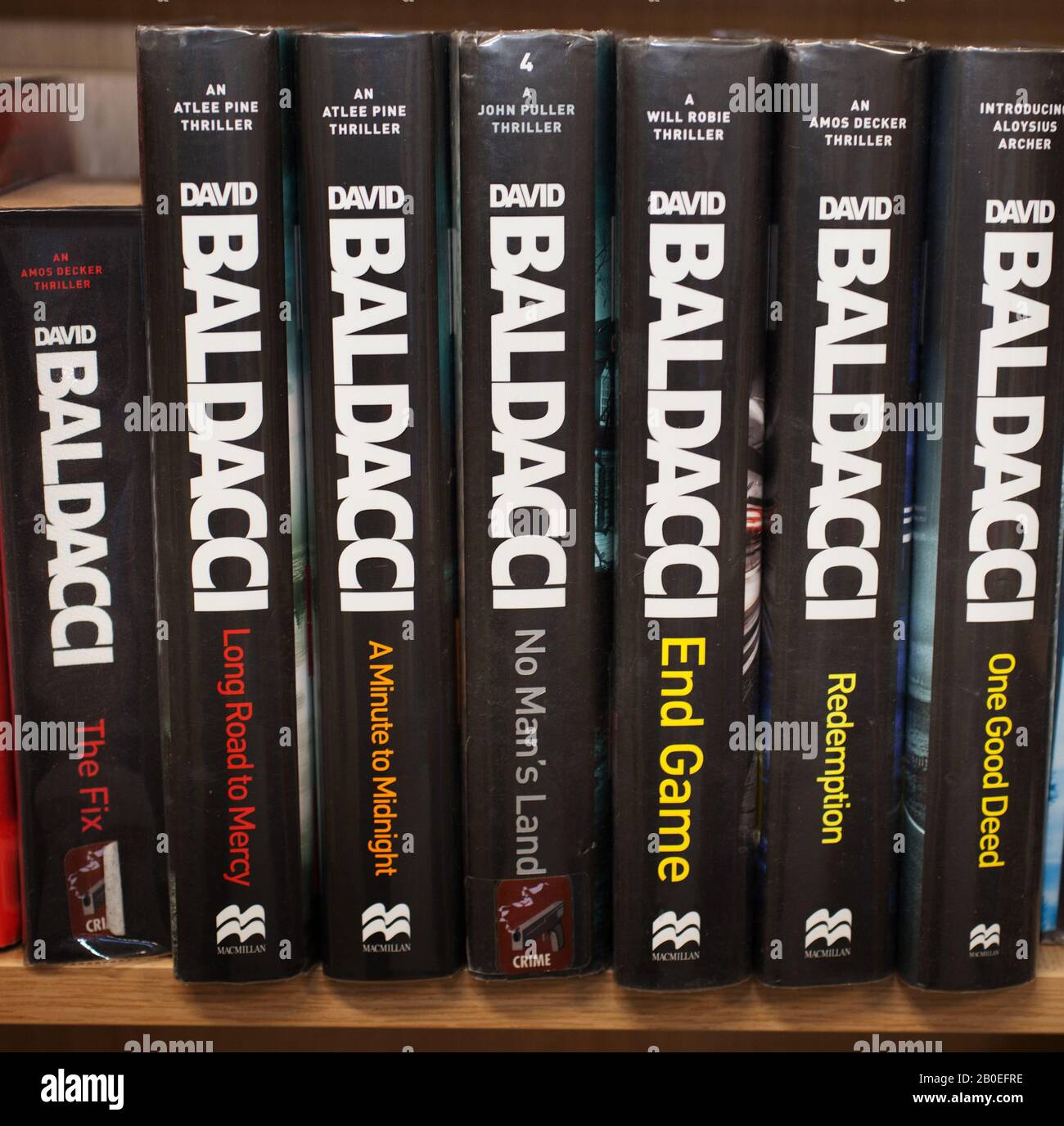 Library books featuring David Baldacci Stock Photo - Alamy