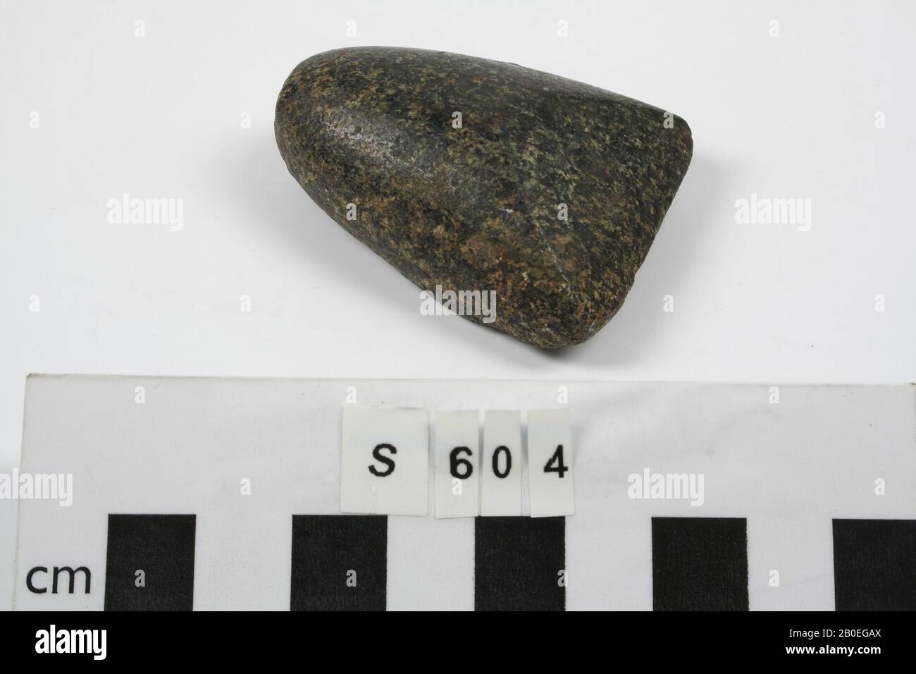 A wedge-shaped stone ax, wide-open to the cut., Tool, weapon, stone, L ...