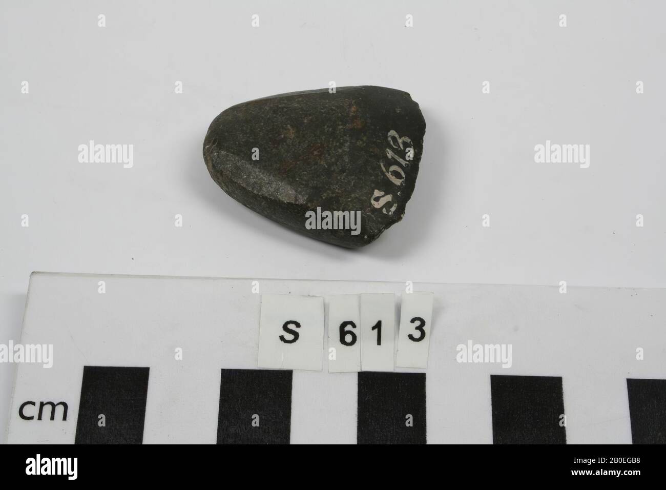 A wedge-shaped stone ax, wide-ranging to the cut., Tools, weapon, stone ...