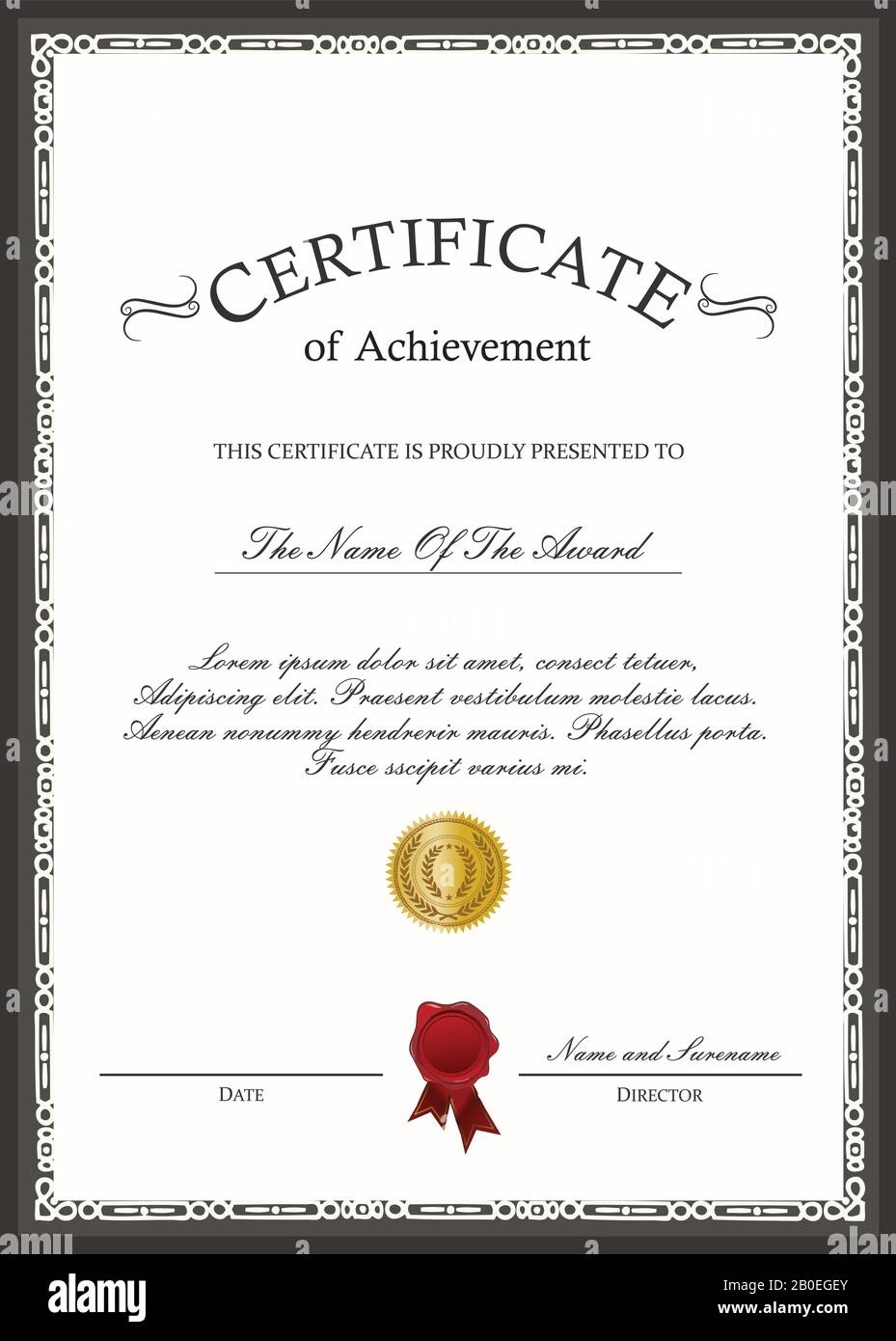 Certificate border certificate template vector hi-res stock photography ...