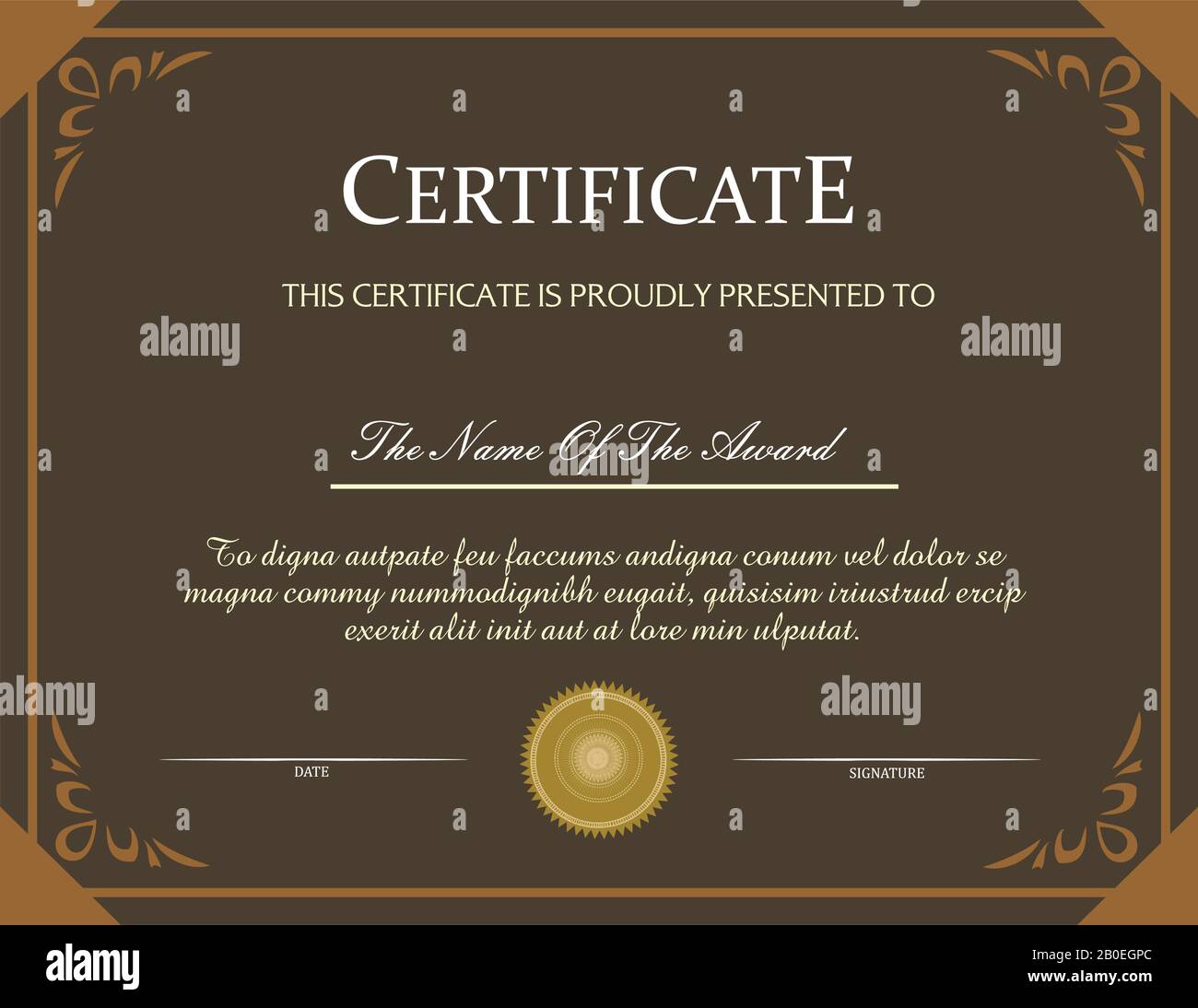 Certificate vector vectors hi-res stock photography and images - Alamy