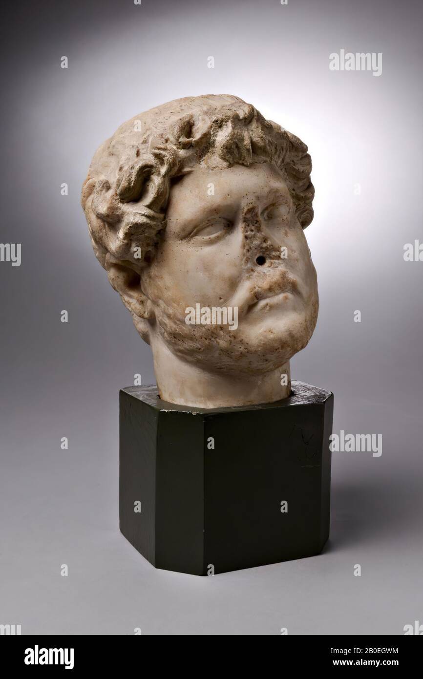 head, male head, Roman portrait head, stone, marble, 16 cm, imperial ...