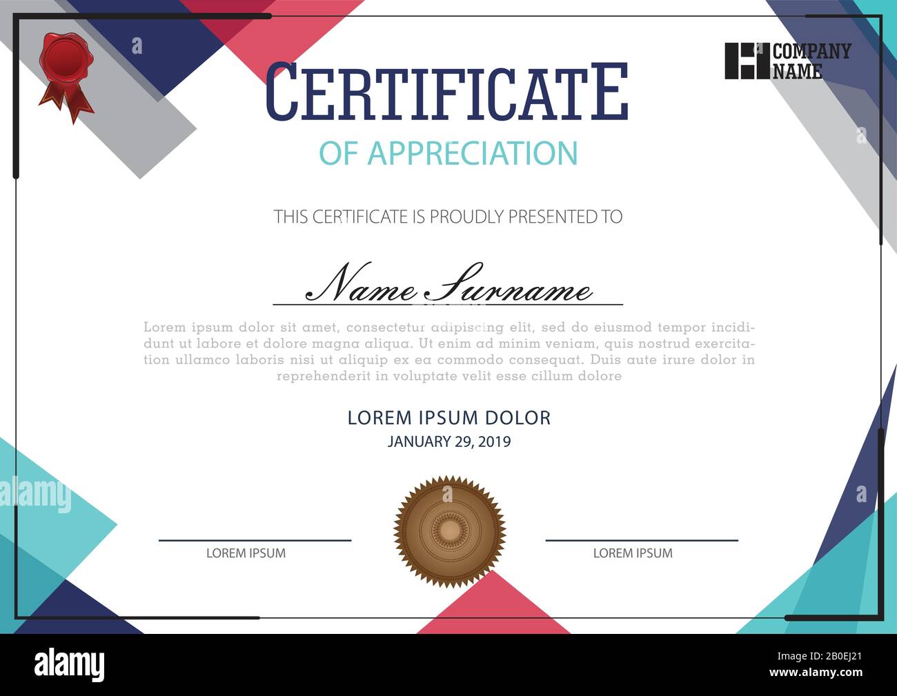 Certificate template simple model Stock Vector Image & Art - Alamy