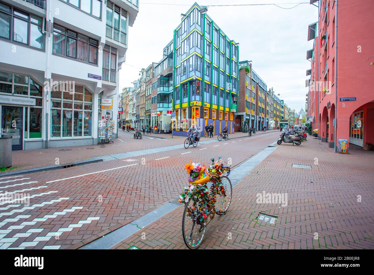 Amsterdam, Netherlands - October 14, 2019: Typical Dutch duck rides a ...