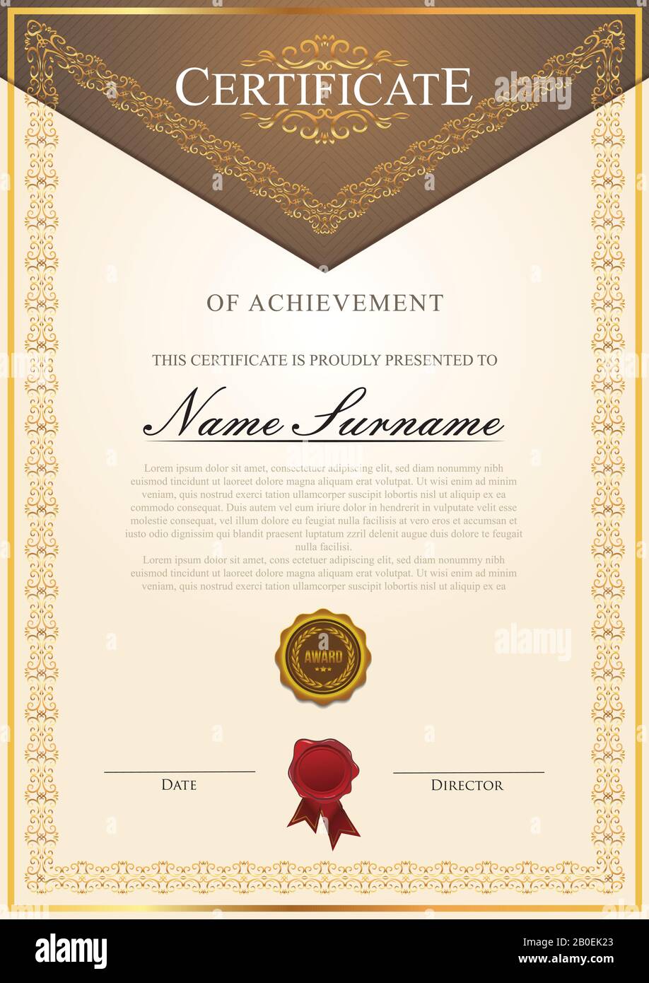 Certificate vintage classic Stock Vector Image & Art - Alamy