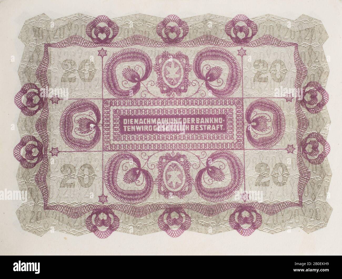 The back of an Austrian Kronen bank note dated 1922 Stock Photo - Alamy