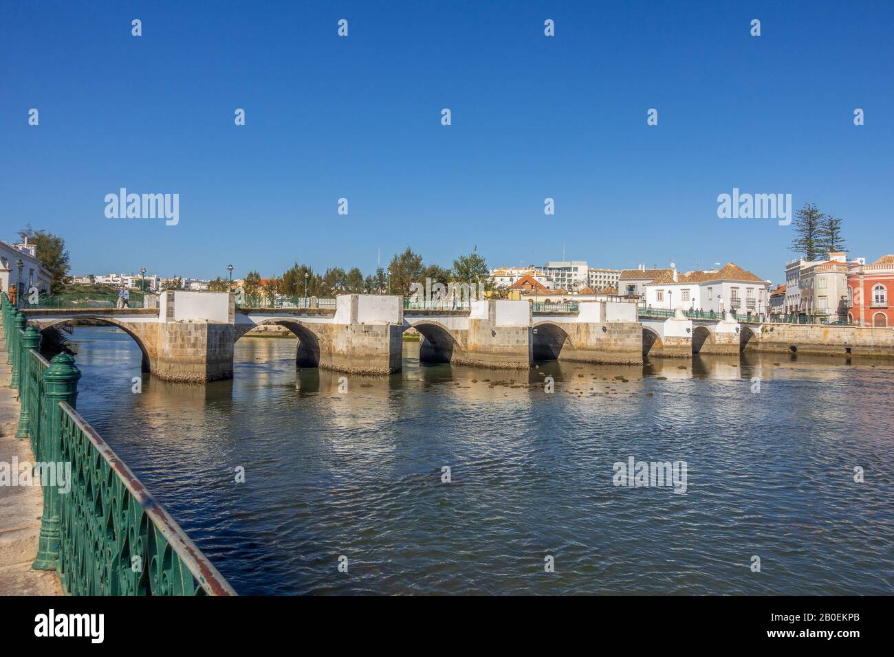 The Roman Medieval Bridge In Tavira Town Centre Spans The River Gilao ...