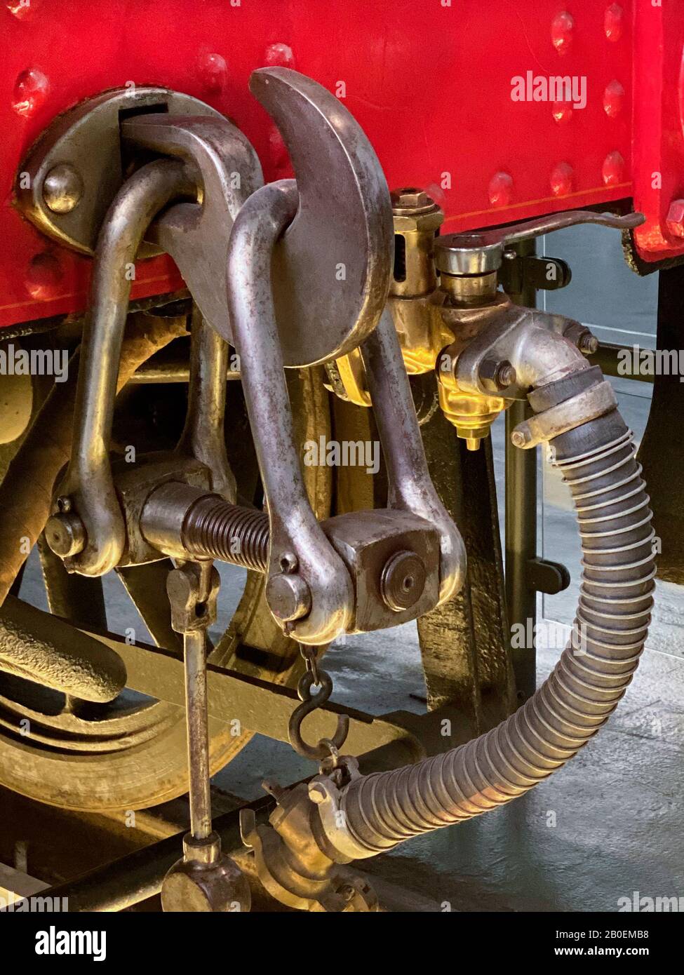 Couplings on a steam locomotive in the National Railway Museum in York ...