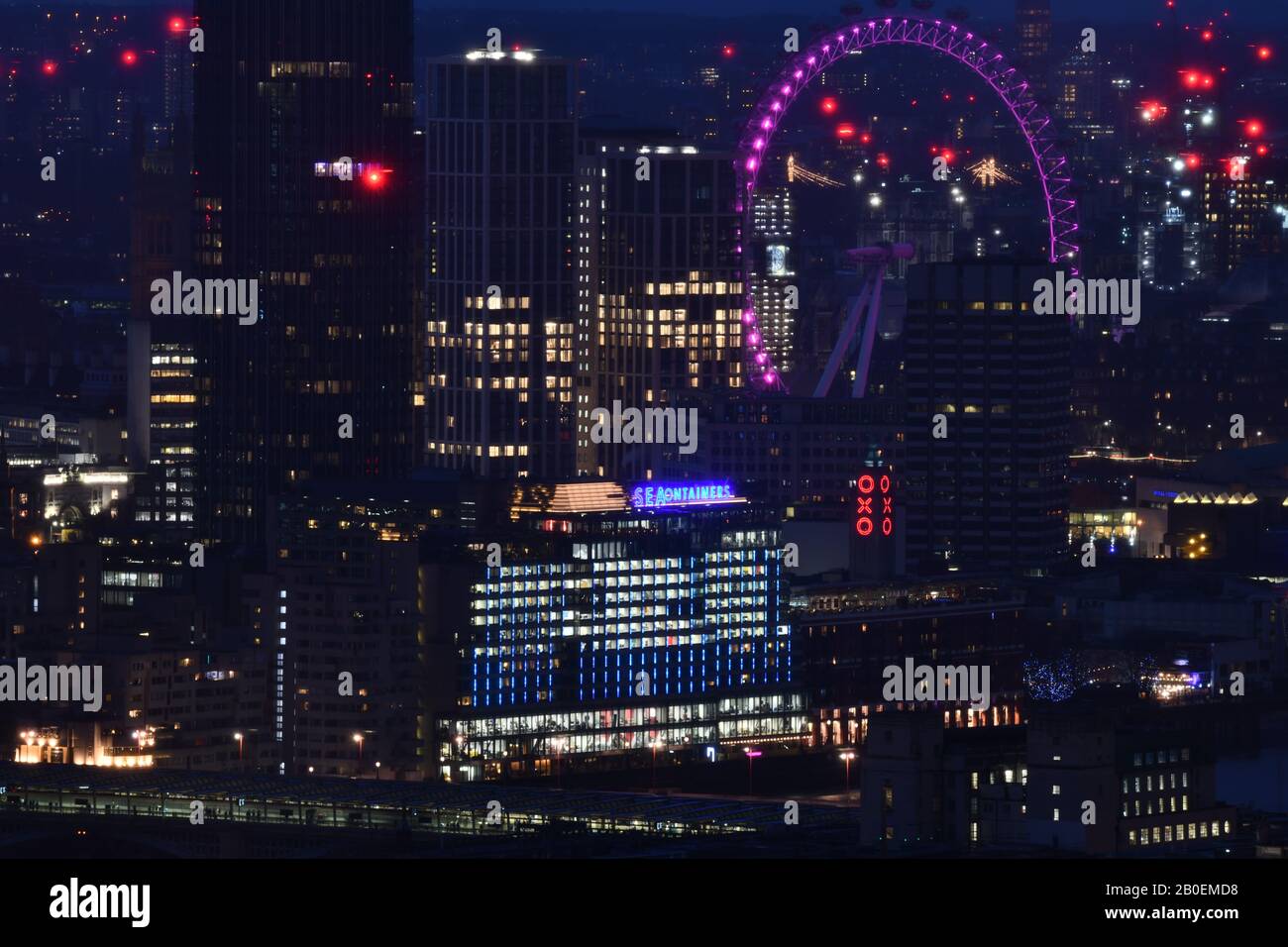 London landscape locations at night Stock Photo - Alamy