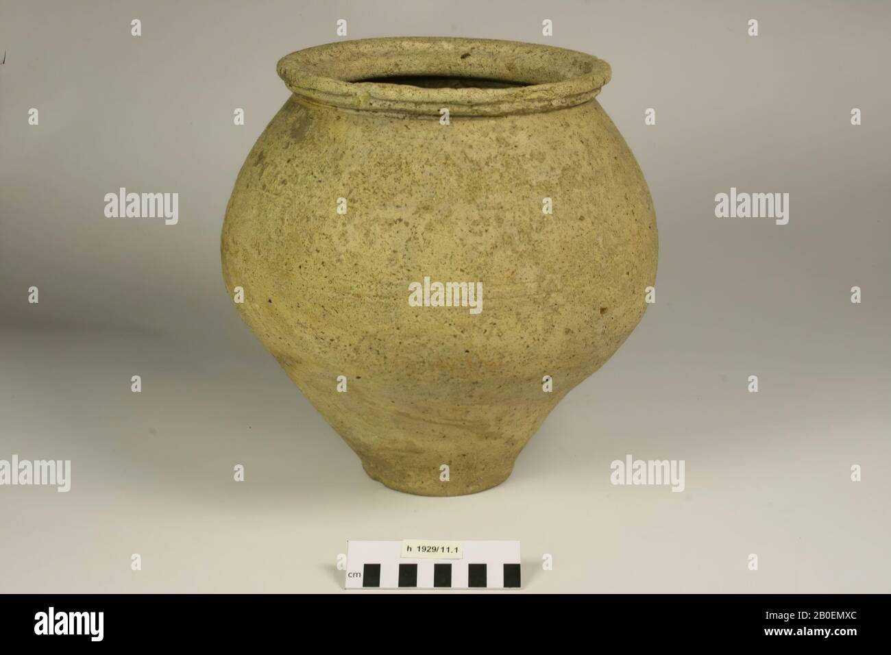 Late Roman urn of rough-walled earthenware with heart-shaped edge ...