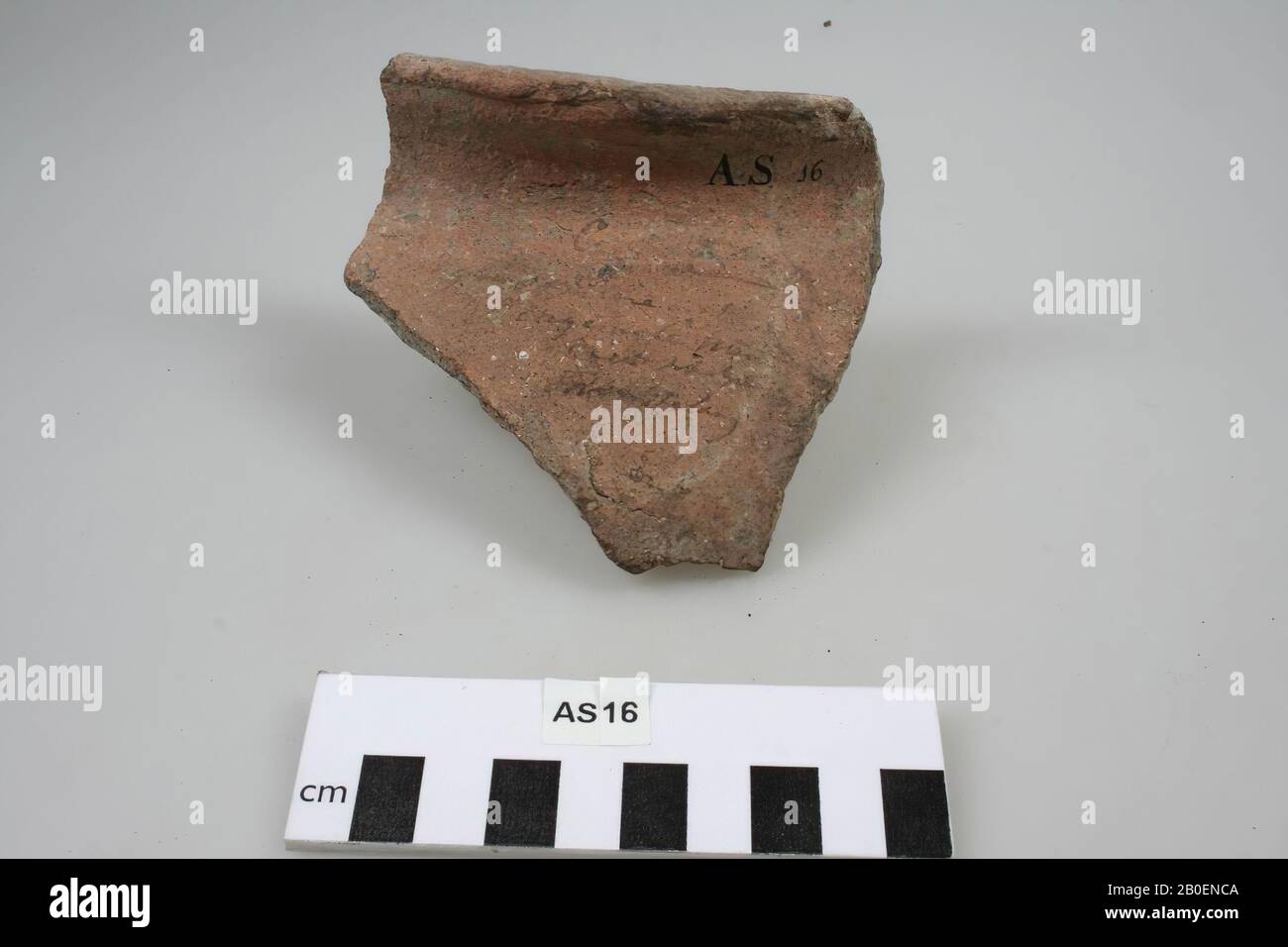 The Netherlands Middle Ages, fragment, pottery, hand-shaped, 4.2 x 10.4 ...