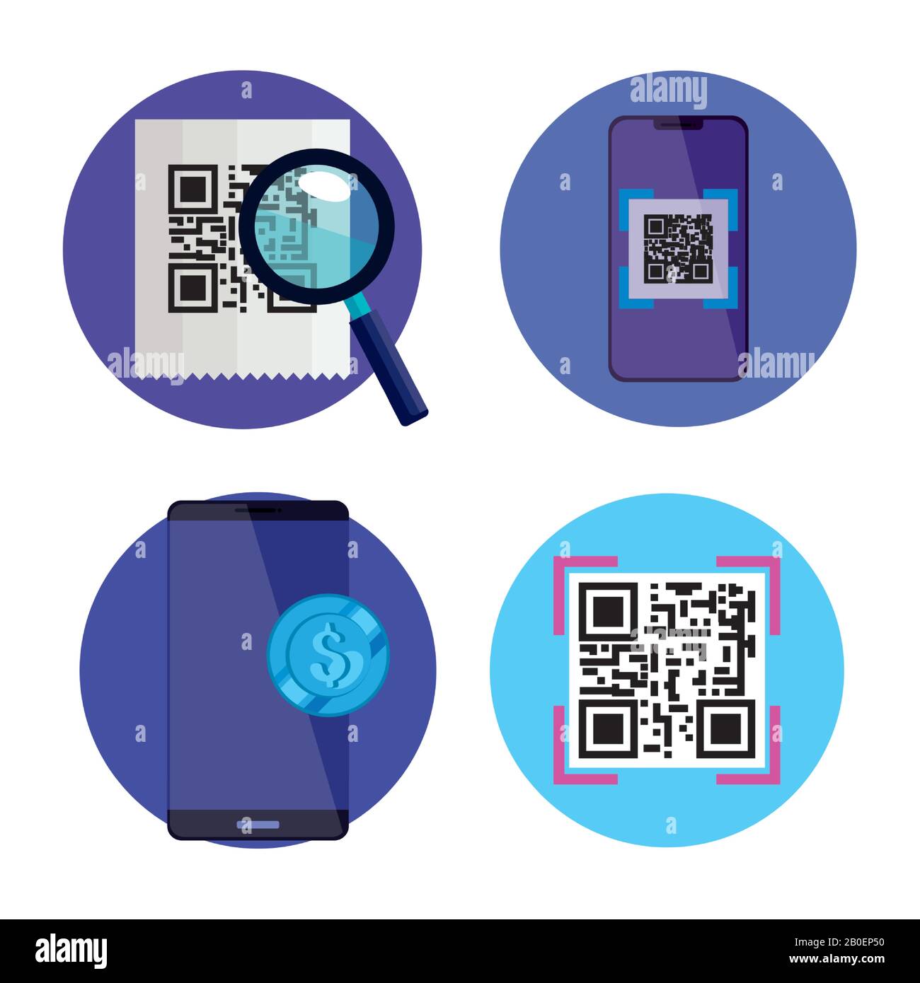set scan qr code and icons Stock Vector Image & Art - Alamy