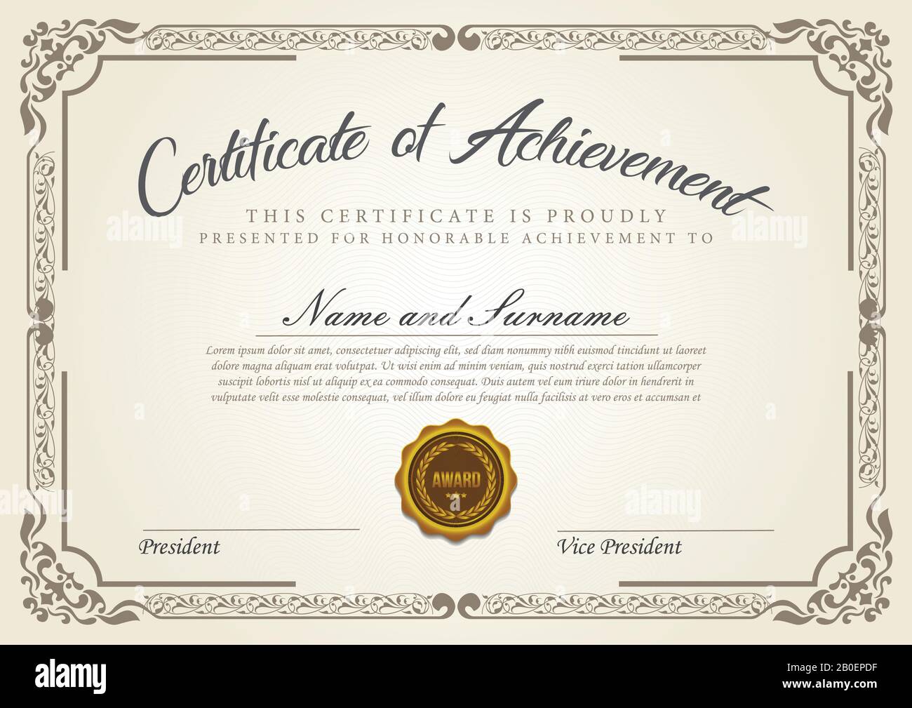 certificate vintage model Stock Vector Image & Art - Alamy