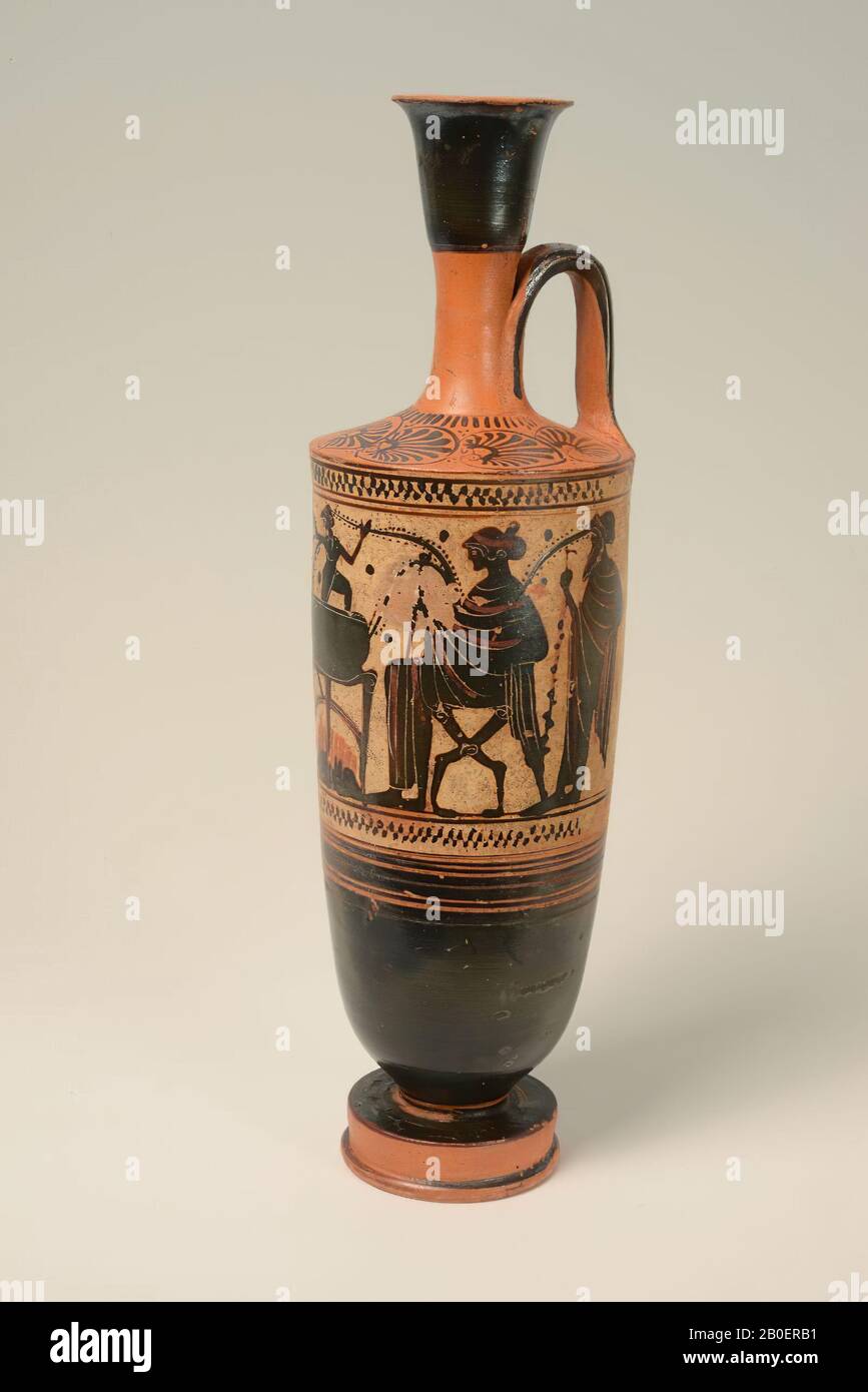 Attic black-figure white-ground lekythos. Medea rejuvenates Aison, the ...