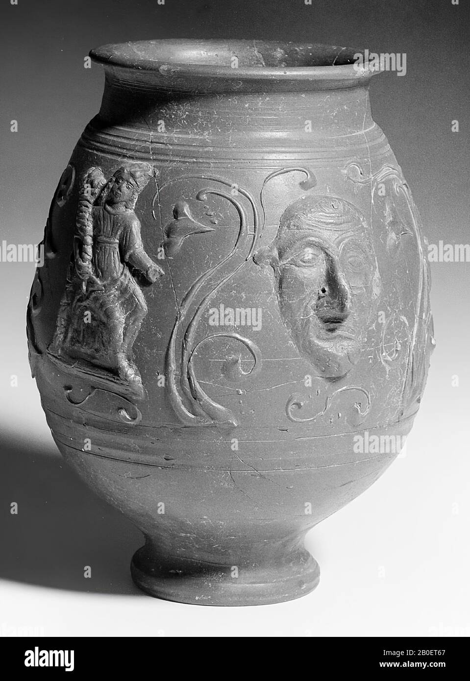 Large vase of terra sigillata decorated with barbotine relief fronds ...