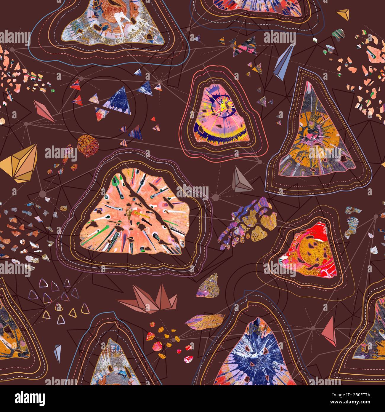 Seamless pattern with colorful creative gem stone cuts Stock Photo - Alamy