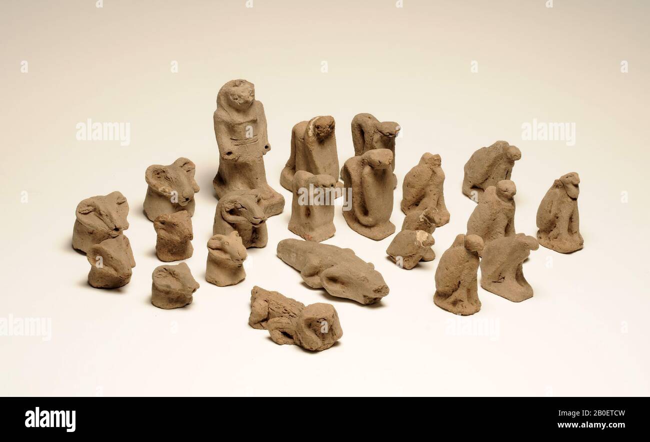 god, anthropomorphic, falcon, standing, votive statue, clay, 13 cm ...