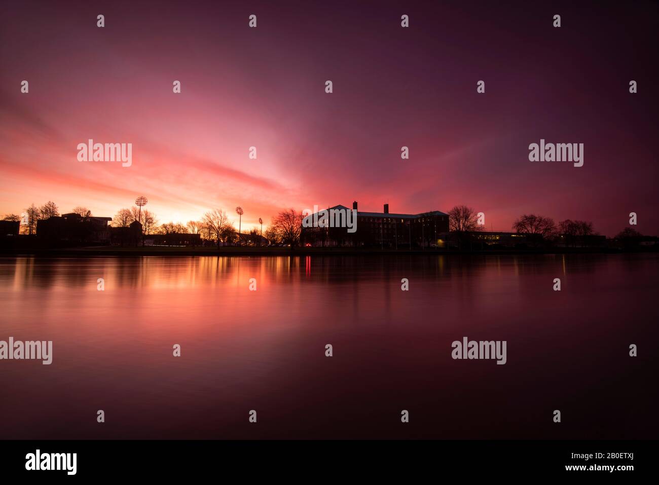 Sunrise on the River Trent at Victoria Embankment in Nottingham ...