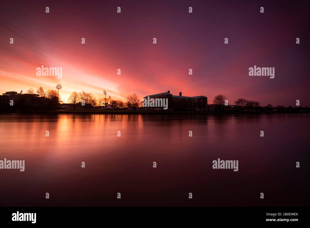 Sunrise on the River Trent at Victoria Embankment in Nottingham ...