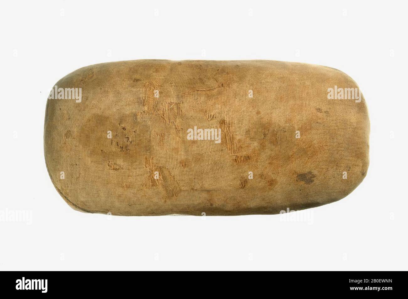 snake, flattened rectangular package with rounded ends, the top covered ...