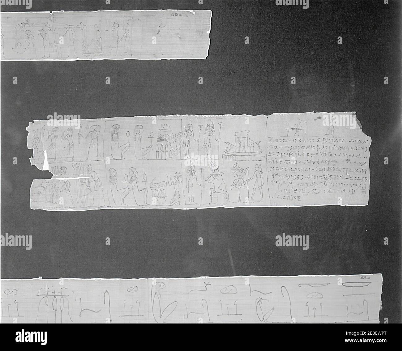 Egypt, manuscript, hieratic, linen, 12 x 44.5 cm, Greco-Roman Period ...