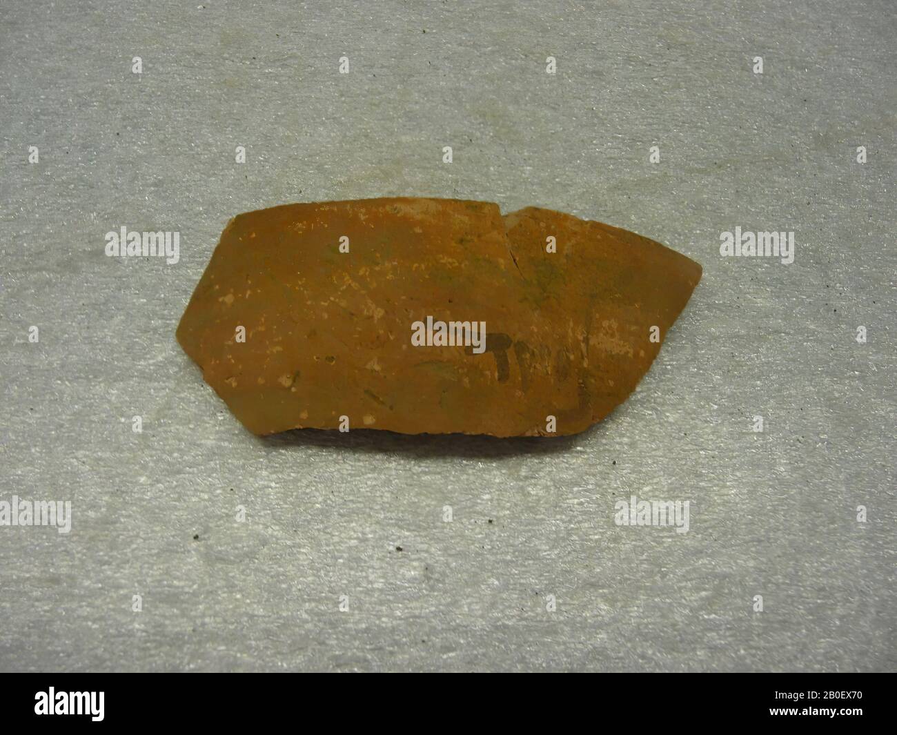 temple (?), Demotic ostracon inscription in black Ink, ostracon ...