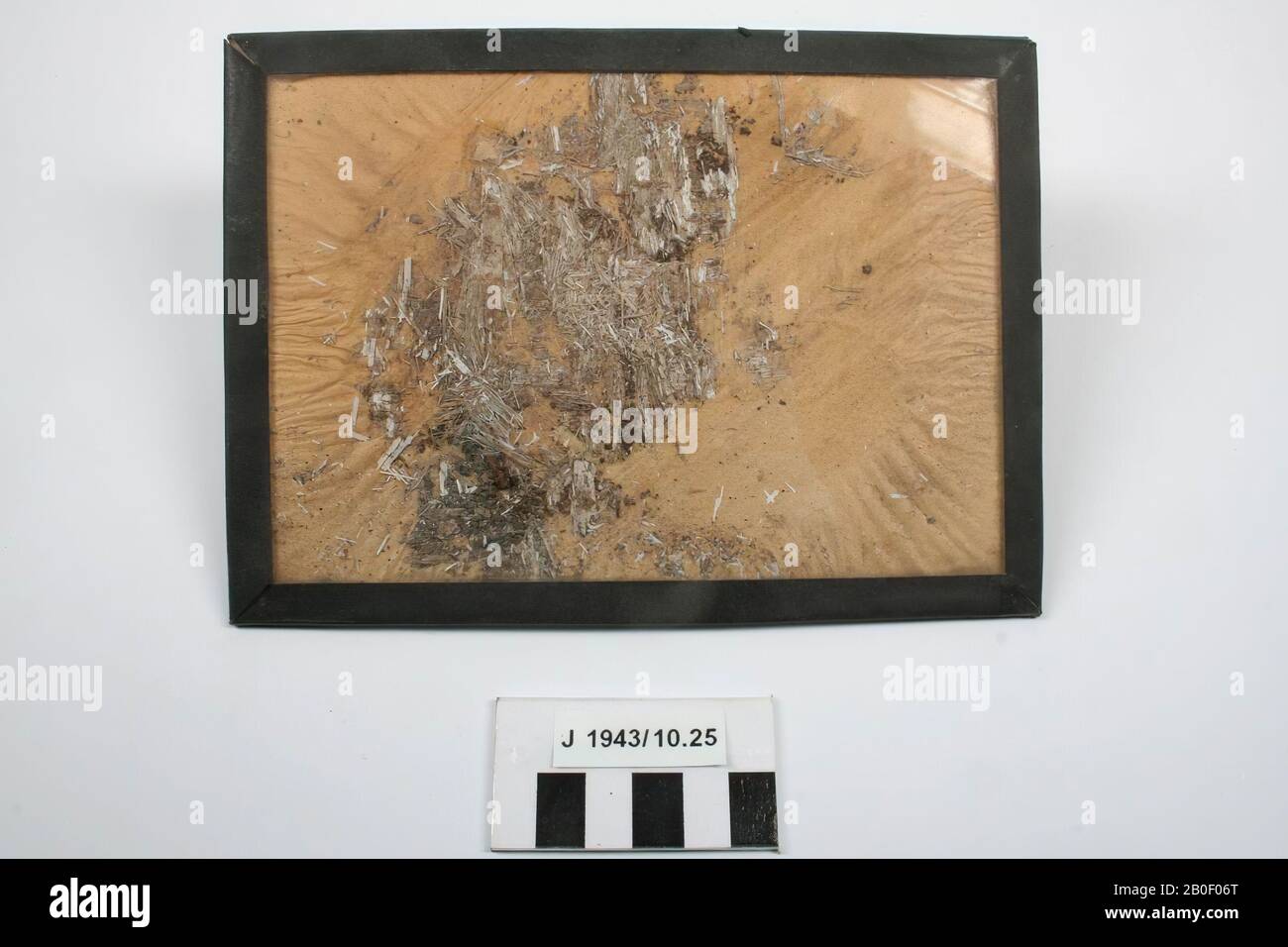 Fragment Of Textiles In List Of Glass And Cardboard Fragment Frame Organic Textile Glass