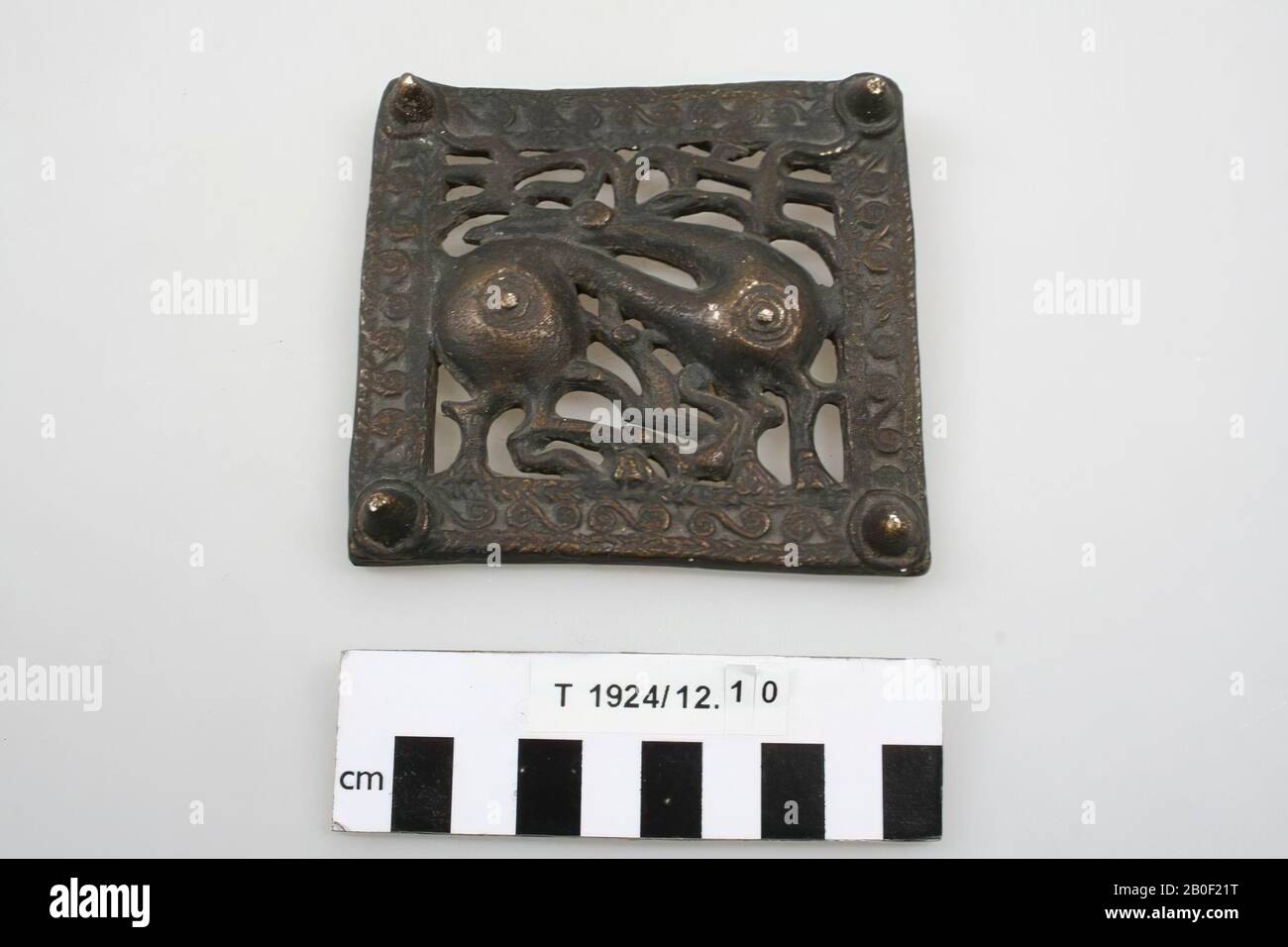 Plaster cast of an ornamental plate., Casting, decorative plaque ...