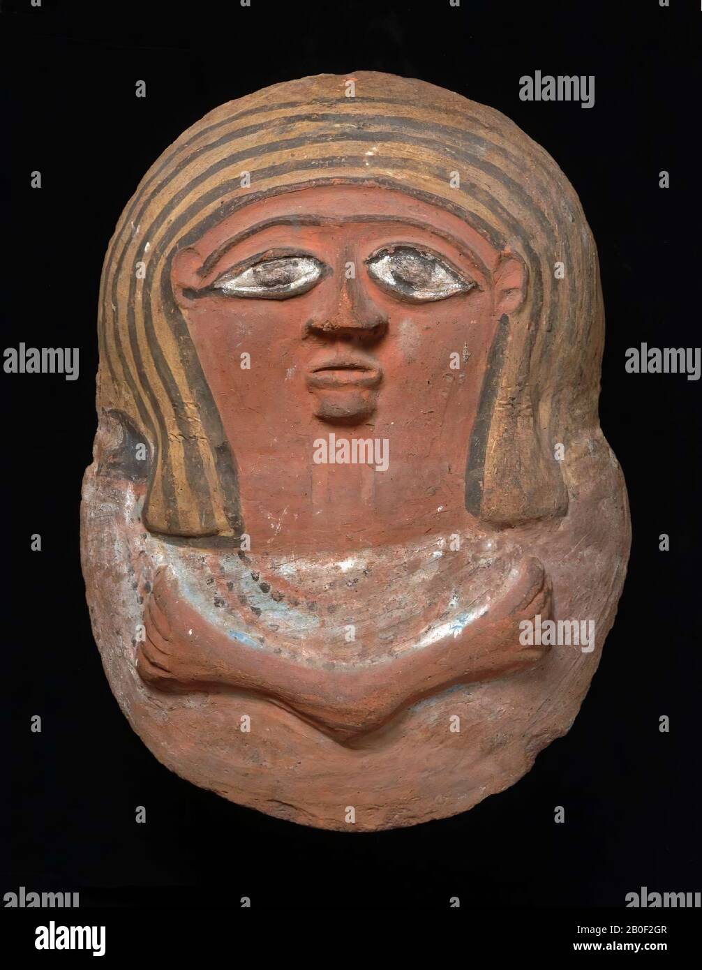 slippers arcophagus, lid, mummy chest, fragment, pottery, 45 x 62 cm ...