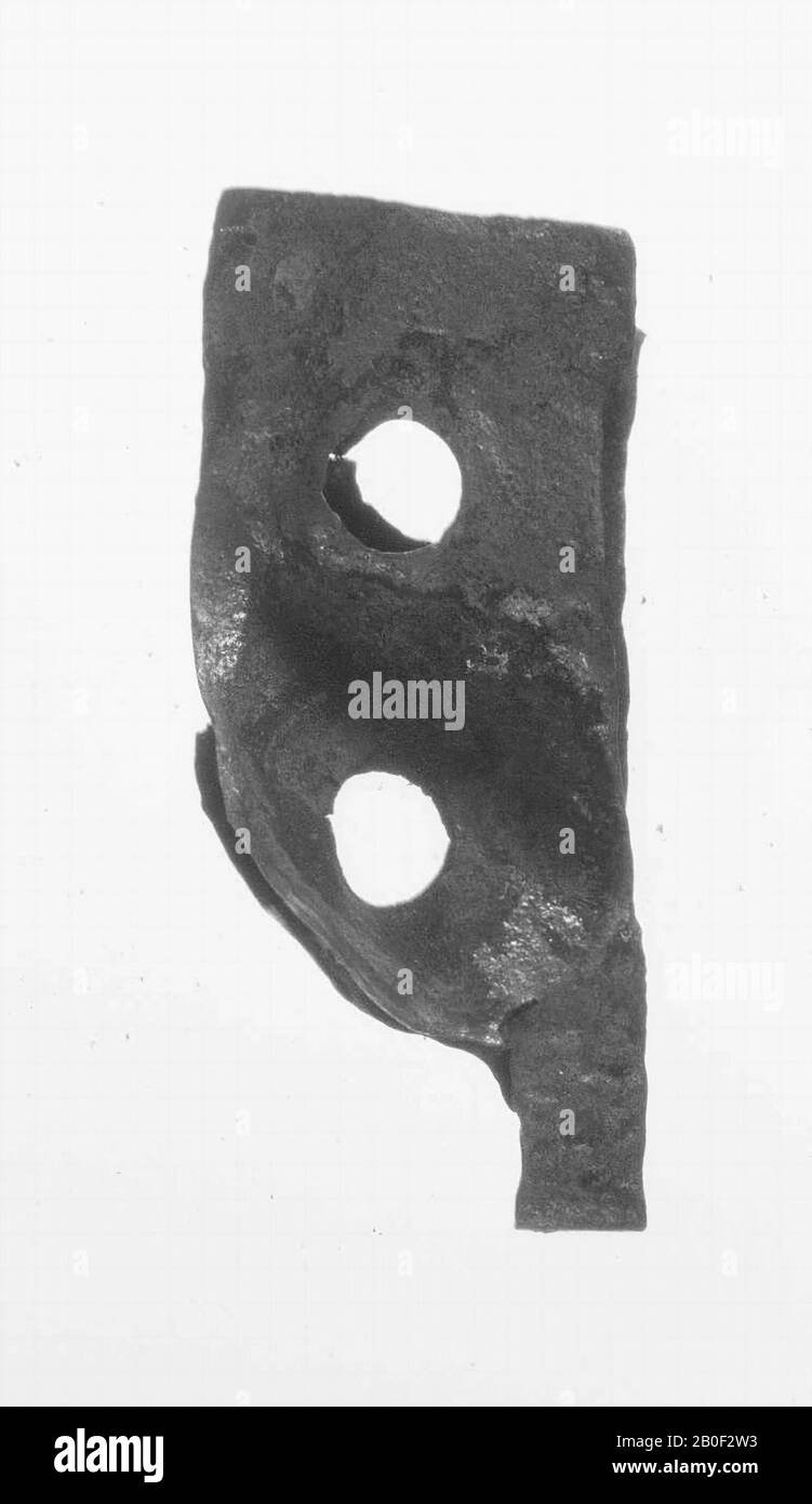 Bronze hinge of lorica segmentata, with 2 holes for attachment, hinge ...