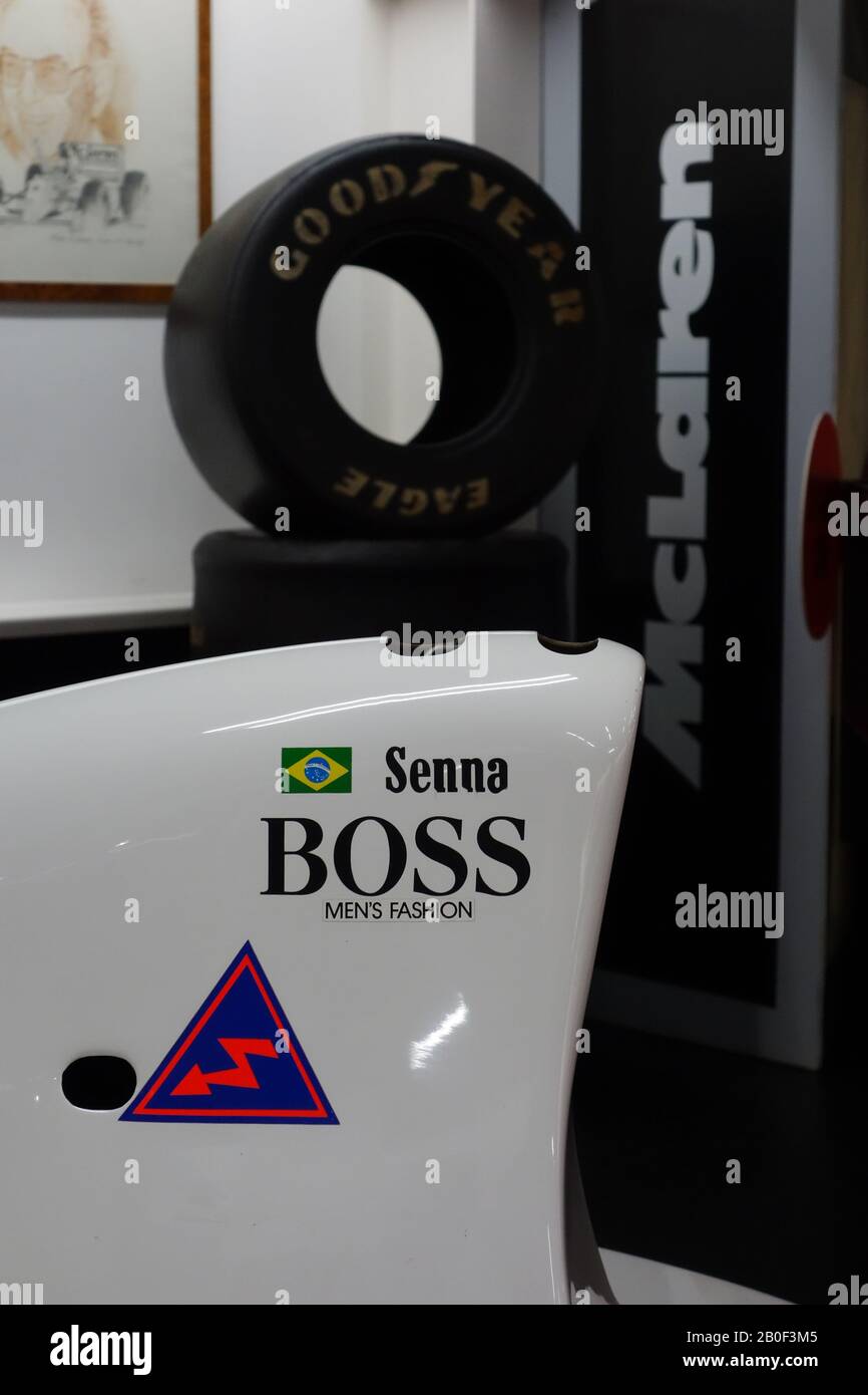 Brazilian formula one racing driver ayrton senna hi-res stock ...