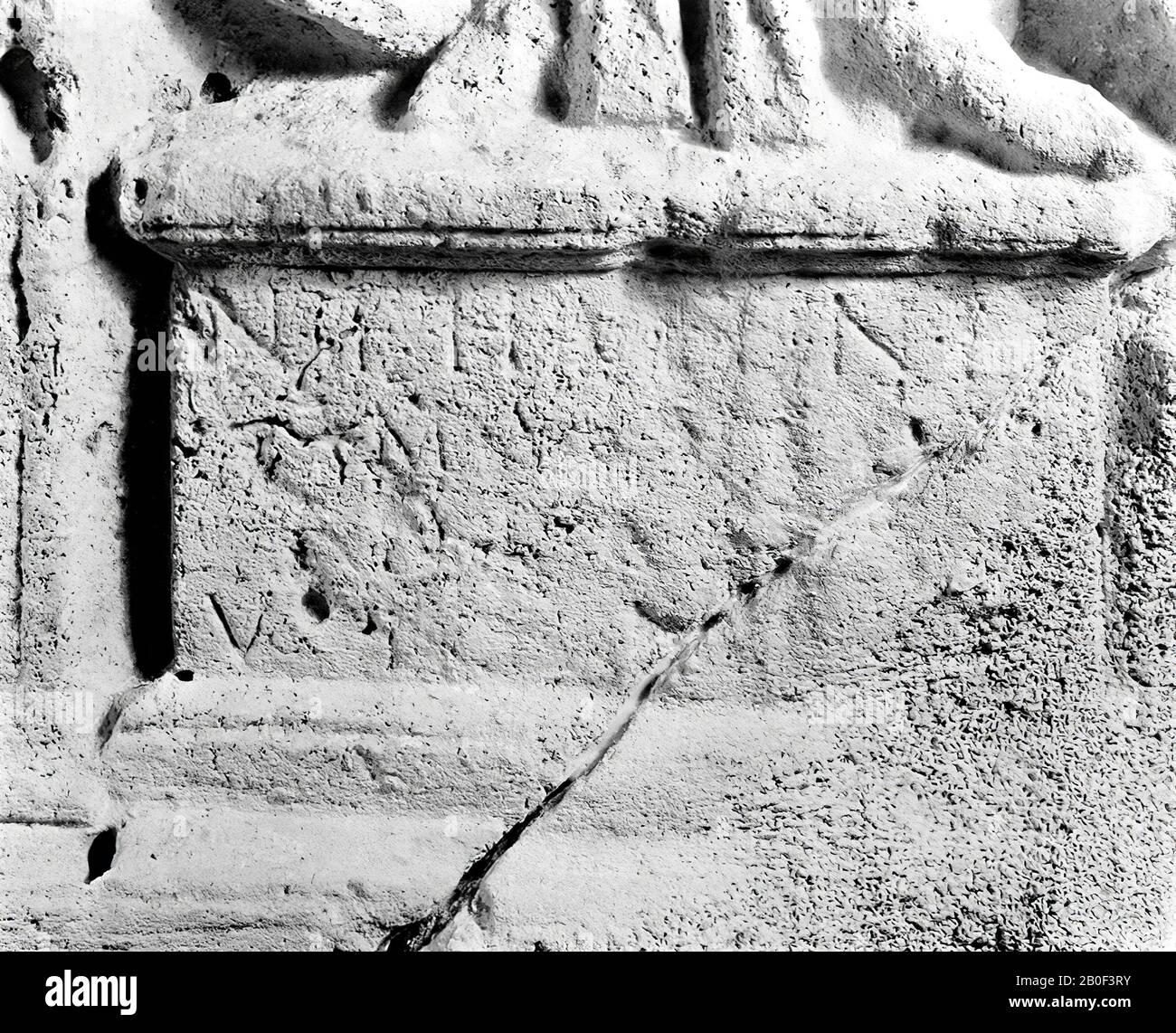 Altar with niche. Limestone. Deviating type in that the lower part with ...