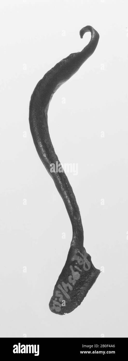 Bracket of a bronze wire fibula, spiral and needle broken off ...