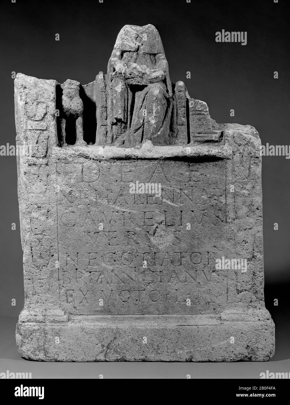 Three matching fragments of an altar. Limestone. A is the lower part, B ...