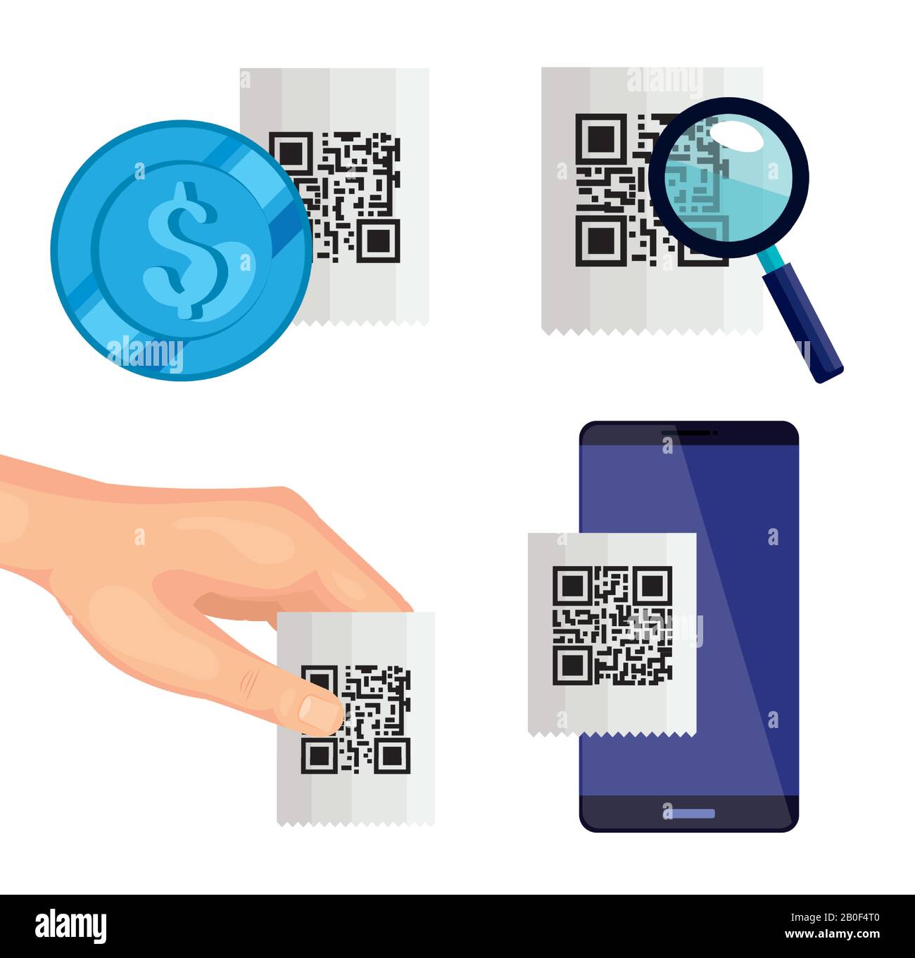 Qr code and phone and glass Stock Vector Images - Alamy