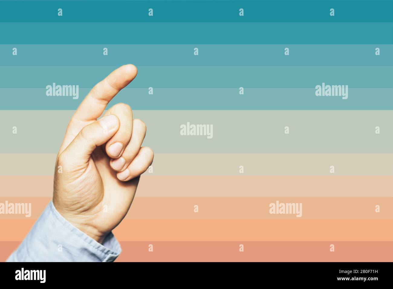 Beautiful abstract human forefinger touches geometric collage concept ...